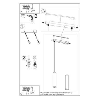 Luvo Concrete Grey 2 Light Classic Pendant Ceiling Light