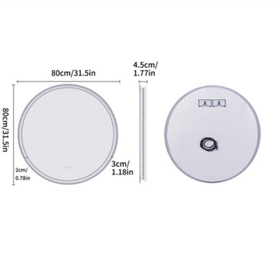 LUVODI 800x800 mm Bathroom Mirror Illuminated LED Light Backlit ...