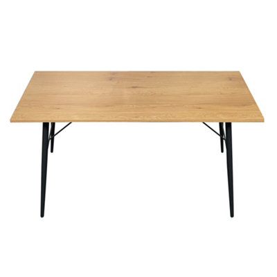 Lux Dining Table - Oak top Black Leg