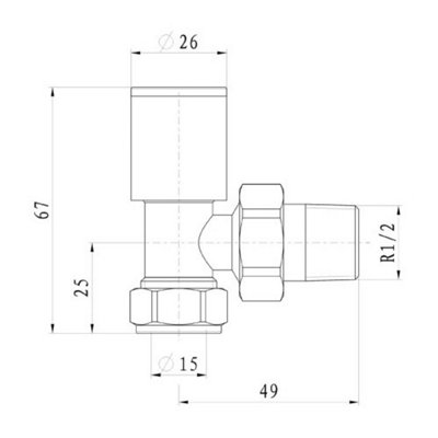 Lux Heat Angled Chrome Manual Round Radiator Valve Set