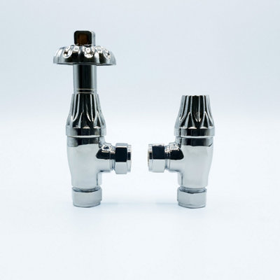 Lux Heat Angled Chrome Traditional Ornate Thermostatic Radiator Valve ...