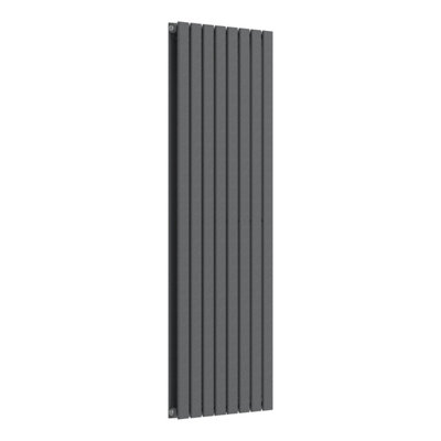 Lux Heat Anthracite Grey Flat Vertical Double Panel Designer Radiator ...
