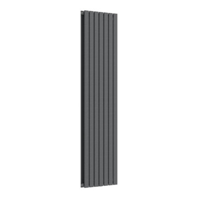 Lux Heat Anthracite Grey Flat Vertical Double Panel Designer Radiator ...