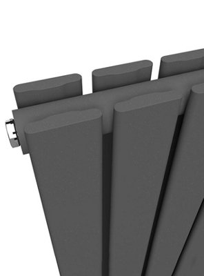 Lux Heat Anthracite Grey Flat Vertical Double Panel Designer Radiator ...
