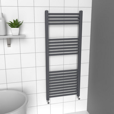 Lux Heat Anthracite Grey Ladder Towel Radiator 1200mm (H) x 500mm (W)