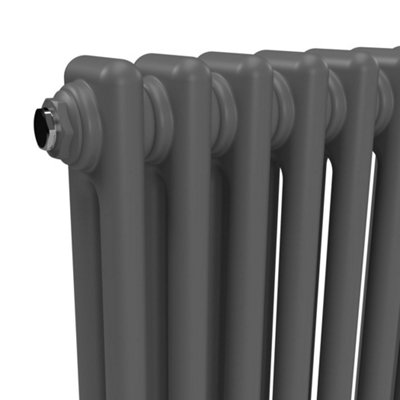 Lux Heat Anthracite Grey Vertical 2 Column Traditional Radiator 1800mm ...