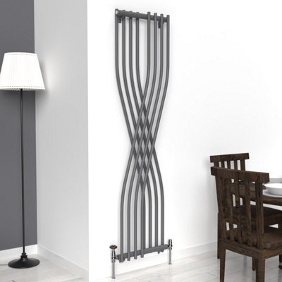 Lux Heat Anthracite Grey Xtreme Vertical Designer Radiator 1775mm (H) x ...