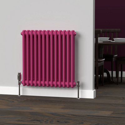 Lux Heat Barbie Pink Horizontal 2 Column Traditional Radiator 600mm (H ...