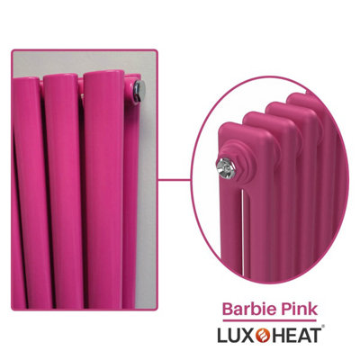 Lux Heat Barbie Pink Horizontal 2 Column Traditional Radiator 600mm (H ...