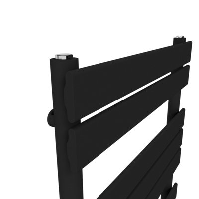 Lux Heat Black Flat Designer Towel Radiator 1200mm (H) x 500mm (W)