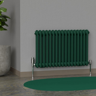 Lux Heat British Racing Green Horizontal 2 Column Traditional Radiator ...
