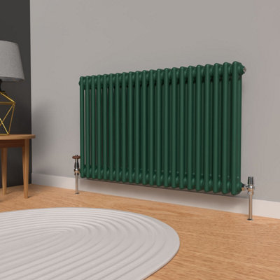 Lux Heat British Racing Green Horizontal 2 Column Traditional Radiator ...