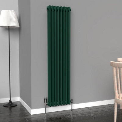 Lux Heat British Racing Green Vertical 3 Column Traditional Radiator ...