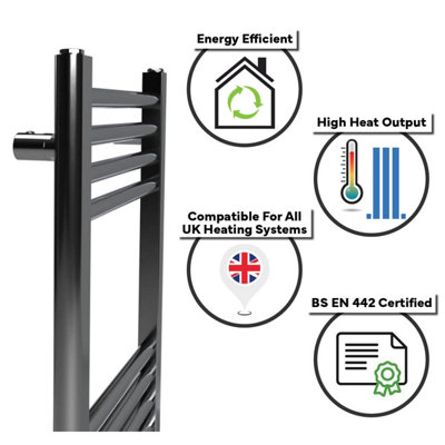 Lux Heat Chrome Ladder Towel Radiator 1000mm (H) x 500mm (W)