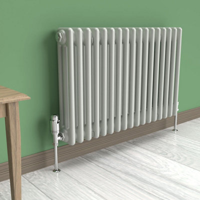 Lux Heat Dove Grey Horizontal 3 Column Traditional Radiator 500mm (H) x ...