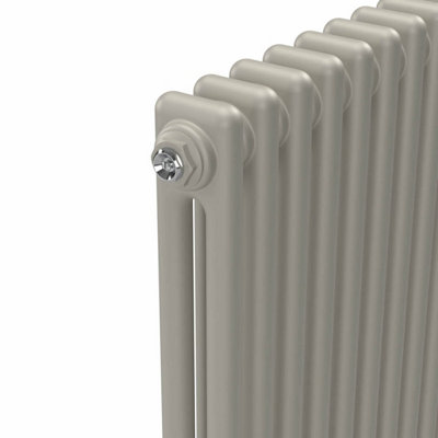 Lux Heat Dune Grey Horizontal 2 Column Traditional Radiator 300mm (H) x ...