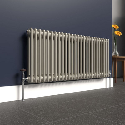 Lux Heat Dune Grey Horizontal 2 Column Traditional Radiator 500mm (H) x ...