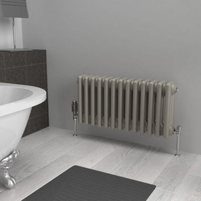 Lux Heat Dune Grey Horizontal 3 Column Traditional Radiator 300mm (H) x ...