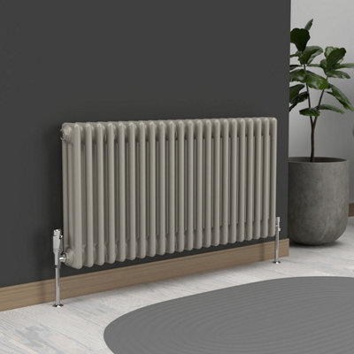 Lux Heat Dune Grey Horizontal 3 Column Traditional Radiator 500mm (H) x 1010mm (W)
