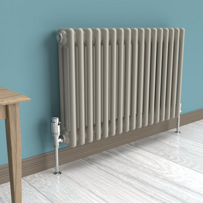 Lux Heat Dune Grey Horizontal 3 Column Traditional Radiator 500mm (H) x ...