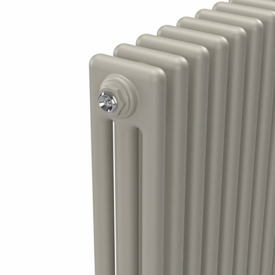 Lux Heat Dune Grey Horizontal 3 Column Traditional Radiator 500mm (H) x ...