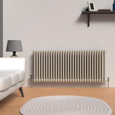 Lux Heat Dune Grey Horizontal 3 Column Traditional Radiator 600mm (H) x ...