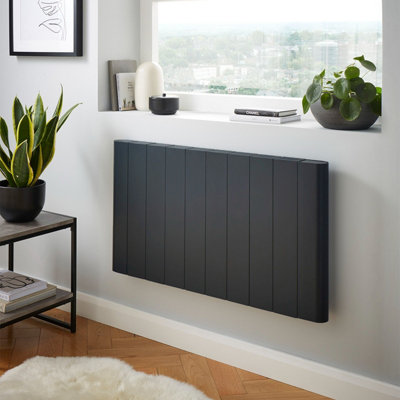 Lux Heat Electric Smart WiFi Aluminium Horizontal Radiator - Anthracite ...
