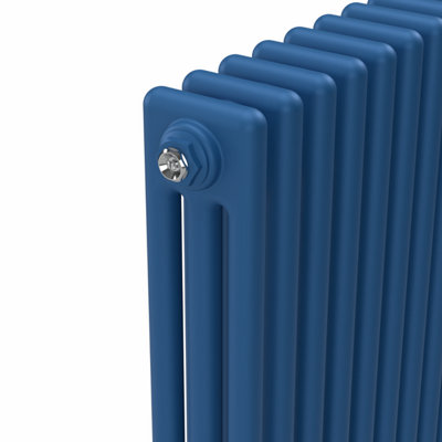 Lux Heat Galaxy Blue Horizontal 3 Column Traditional Radiator 300mm (H ...