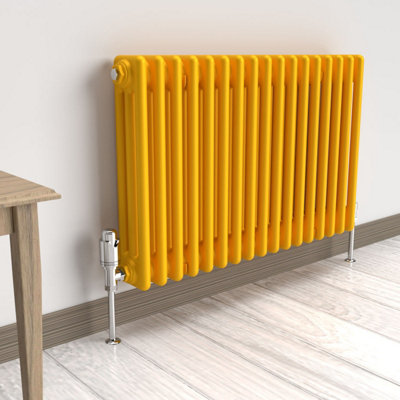 LUX HEAT SUNFLOWER YELLOW HORIZONTAL 3 COLUMN TRADITIONAL RADIATOR ...