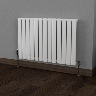Lux Heat White Flat Horizontal Single Panel Designer Radiator 600mm (H ...