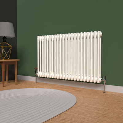 LUX HEAT WHITE HORIZONTAL 2 COLUMN TRADITIONAL RADIATOR 600MM (H) X ...