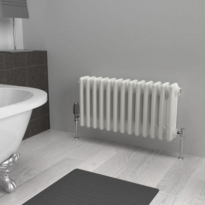 Lux Heat White Horizontal 3 Column Traditional Radiator 300mm (H) x ...