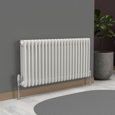 Lux Heat White Horizontal 3 Column Traditional Radiator 500mm (H) x ...