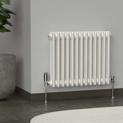 Lux Heat White Horizontal 3 Column Traditional Radiator 500mm (H) x ...