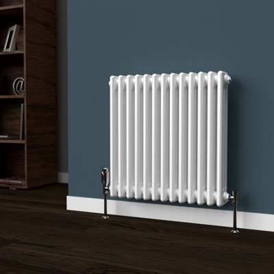 Lux Heat White Horizontal 3 Column Traditional Radiator 600mm (H) x ...