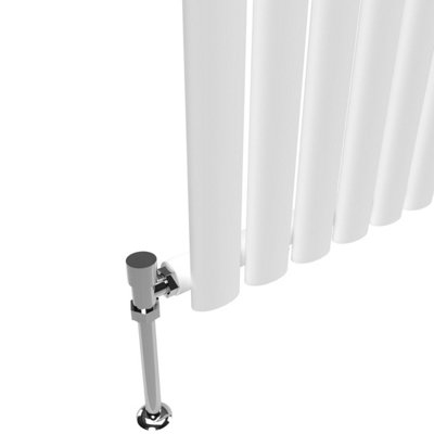 Lux Heat White Oval Horizontal Single Panel Designer Radiator 600mm (H ...