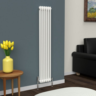 Lux Heat White Vertical 2 Column Traditional Radiator 1500mm (H) x ...