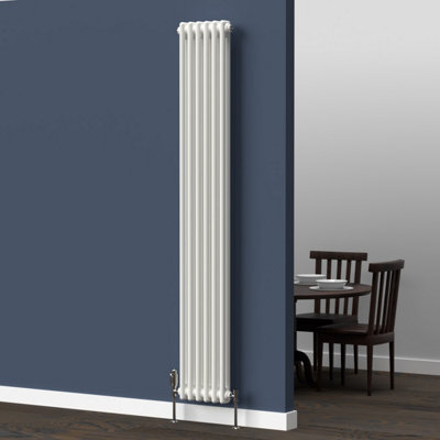 Lux Heat White Vertical 2 Column Traditional Radiator 1800mm (H) x ...