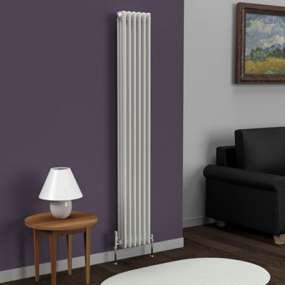 Lux Heat White Vertical 3 Column Traditional Radiator 1800mm (H) x ...