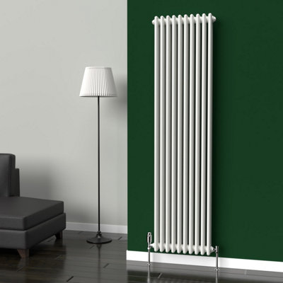 Lux Heat White Vertical 3 Column Traditional Radiator 1800mm (H) x ...