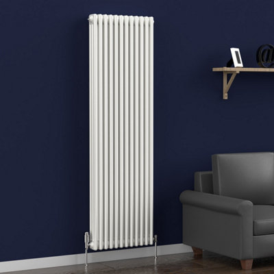 Lux Heat White Vertical 3 Column Traditional Radiator 1800mm (H) x ...