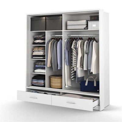 Sliding wardrobe shelves store