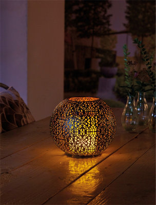 Luxform Coco Solar Metal Flame Effect Light