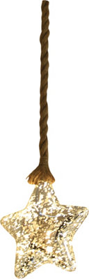 Luxform Indoor & Outdoor Battery Operated Hemp Festive Christmas Star ...