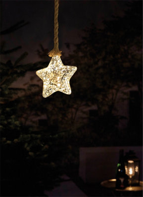 Luxform Indoor & Outdoor Battery Operated Hemp Festive Christmas Star ...