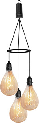 Luxform Lighting Indoor & Outdoor Battery Operated 3 Drop Pendant LED ...