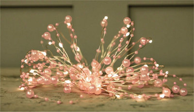 Luxform Solar 50 Led Microlight Pearl Romantic Pink | DIY at B&Q