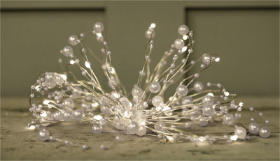 Luxform Solar 50 Led Microlight Pearl Romantic White | DIY at B&Q