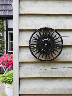 Luxform Solar Led Light Sun Wall Ornament Old Silver