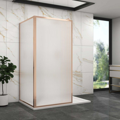 Luxor 2 Sided Walk In Wet Room Fluted Shower Enclosure with 1200 x ...